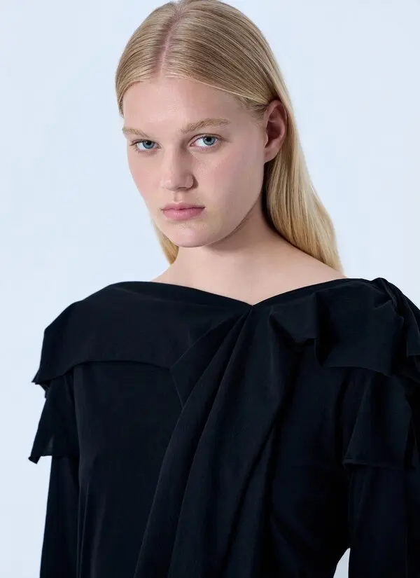 Yohji Yamamoto Supima Single Jersey Big Collar Top