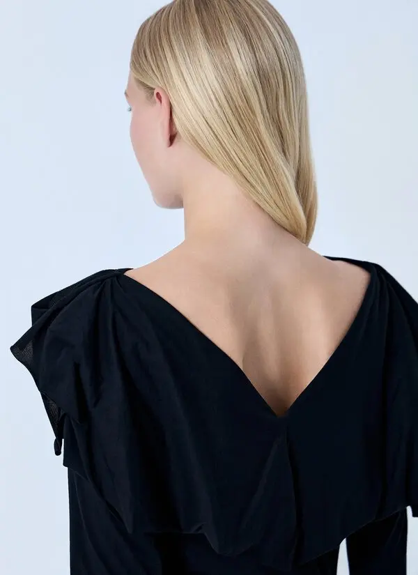 Yohji Yamamoto Supima Single Jersey Big Collar Top