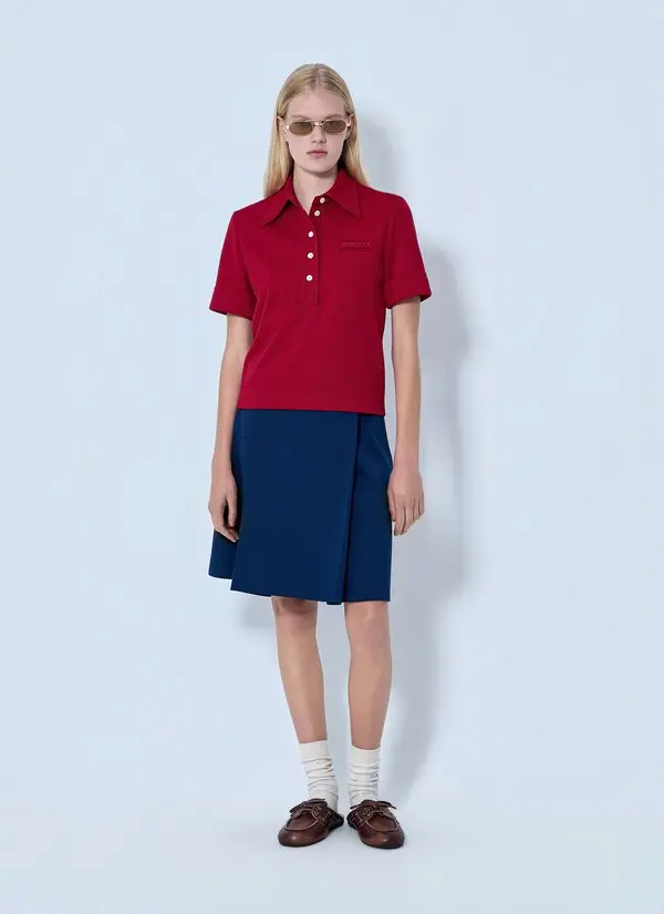 Miu Miu Jersey Polo Shirt - Red