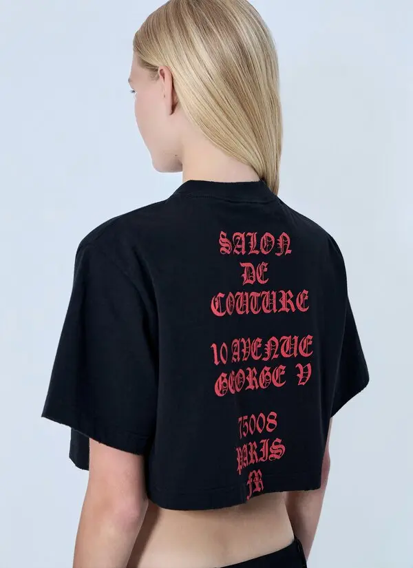 Balenciaga Cropped Graphic Print T-shirt