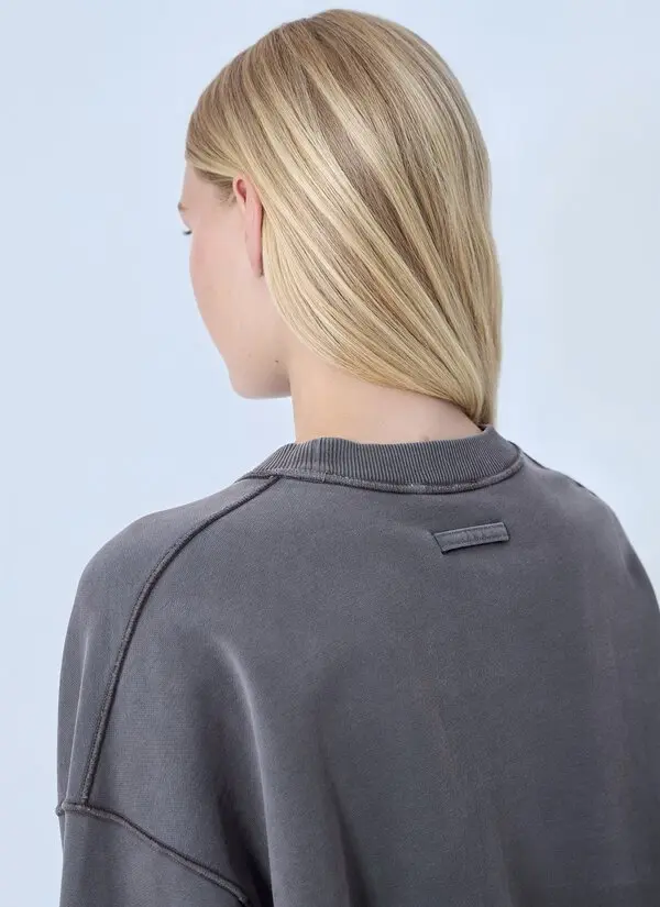 JEAN PAUL GAULTIER Fleece Crewneck Sweatshirt With Embroidered Detail - Gray