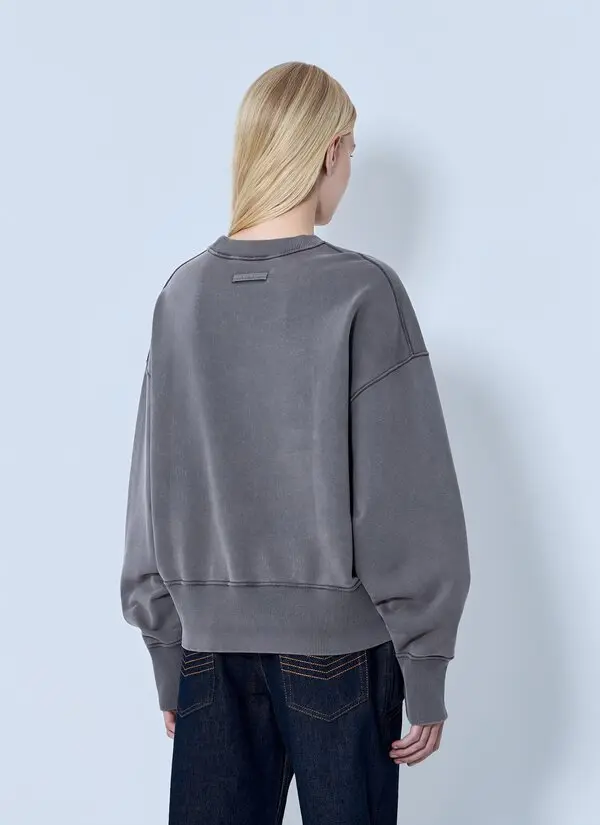 JEAN PAUL GAULTIER Fleece Crewneck Sweatshirt With Embroidered Detail - Gray