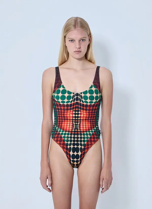 JEAN PAUL GAULTIER Re-edition The Dots One Piece Swimsuit - Brown
