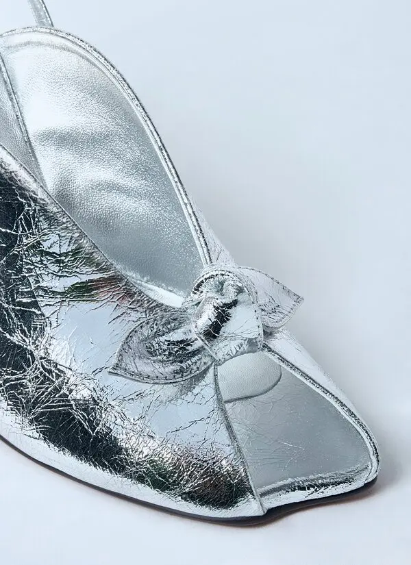 VIVIENNE WESTWOOD Metallic Bow Peep Heels