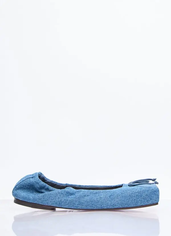 Jacquemus Les Ballerines Flats In Denim - Blue