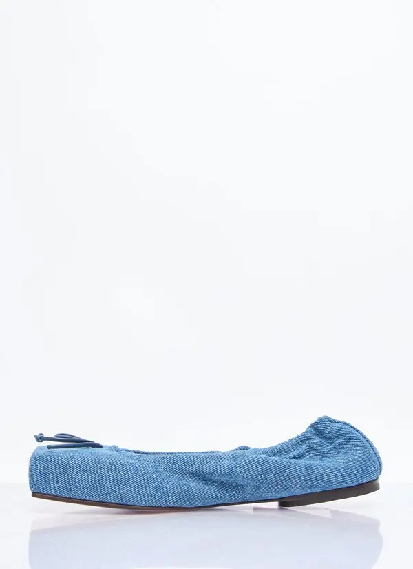 Jacquemus Les Ballerines Flats In Denim - Blue