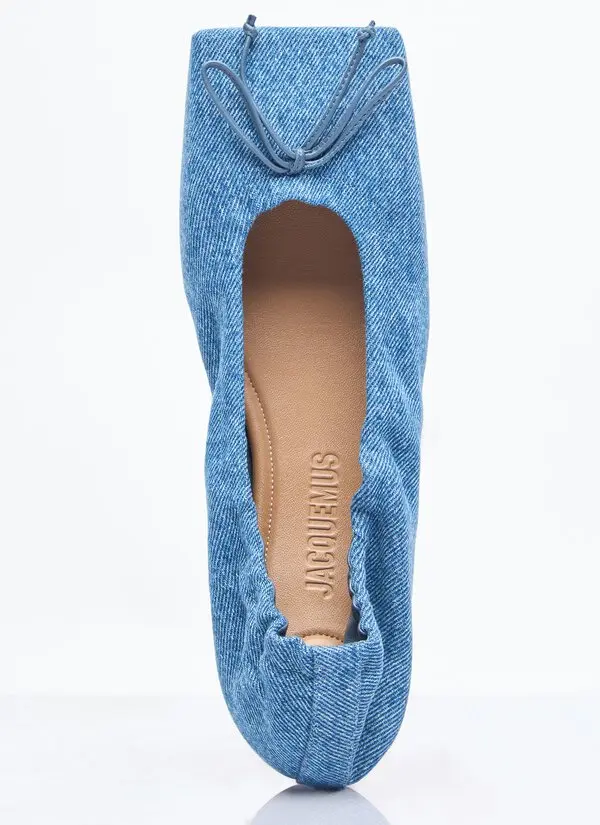 Jacquemus Les Ballerines Flats In Denim - Blue