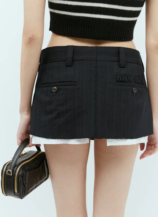 Miu Miu Pleated Pinstripe Mini Skirt