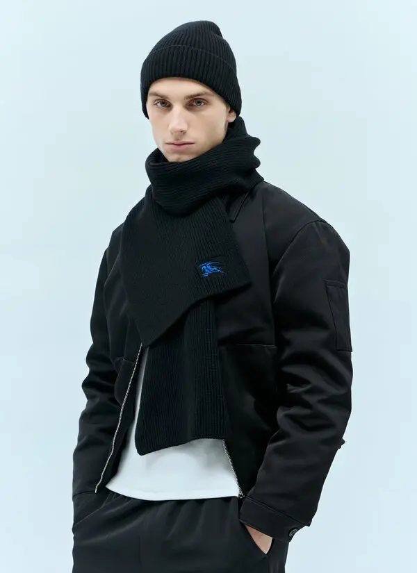 Burberry Ribbed Cashmere Beanie With Ekd Embroidery