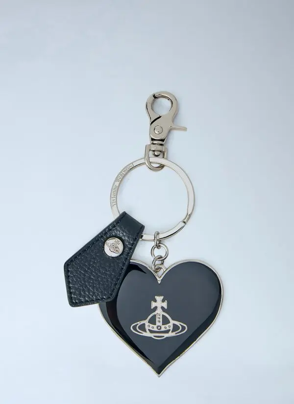 VIVIENNE WESTWOOD Mirror Heart Orb Keyring - Black