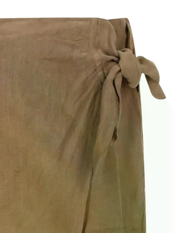 120% Lino Wrap Shorts With Side Tie