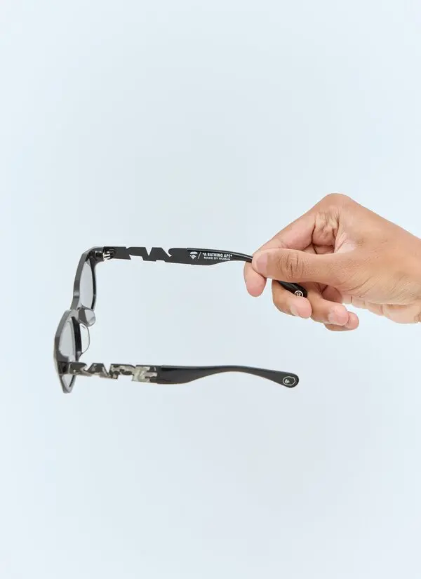 A BATHING APE Rectangular Sunglasses With Logo Temples