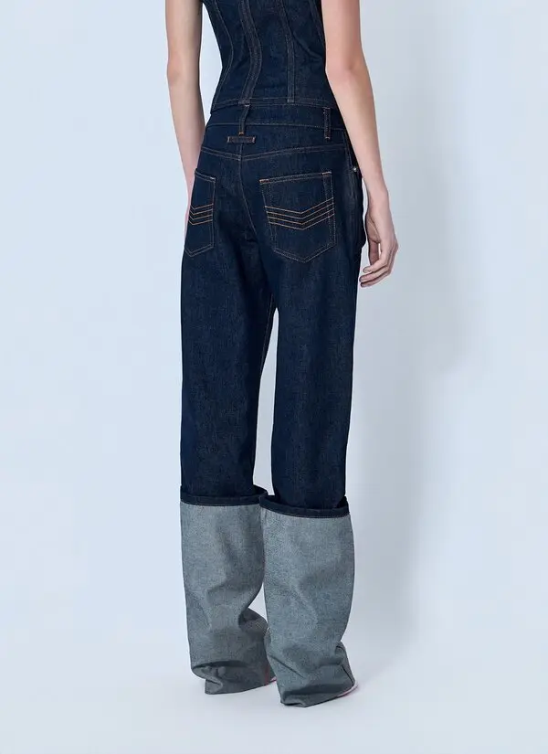 JEAN PAUL GAULTIER Cut-out Wide Leg Jeans - Blue