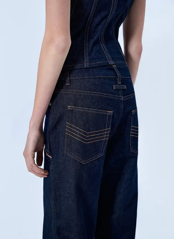 JEAN PAUL GAULTIER Cut-out Wide Leg Jeans - Blue