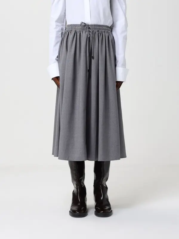 Max Mara Grey Virgin Wool Skirt