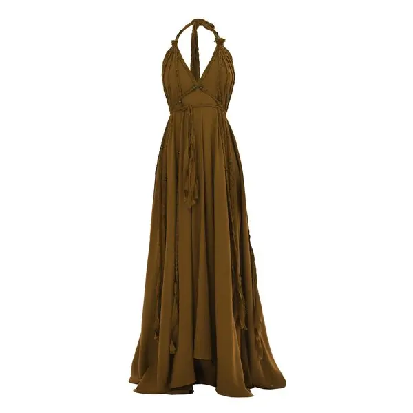 ZHENABIA Kismet Boho Maxi Dress - Brown