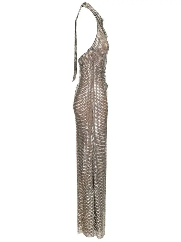 SELF-PORTRAIT Asymmetrical Gathered Jersey Long Dress