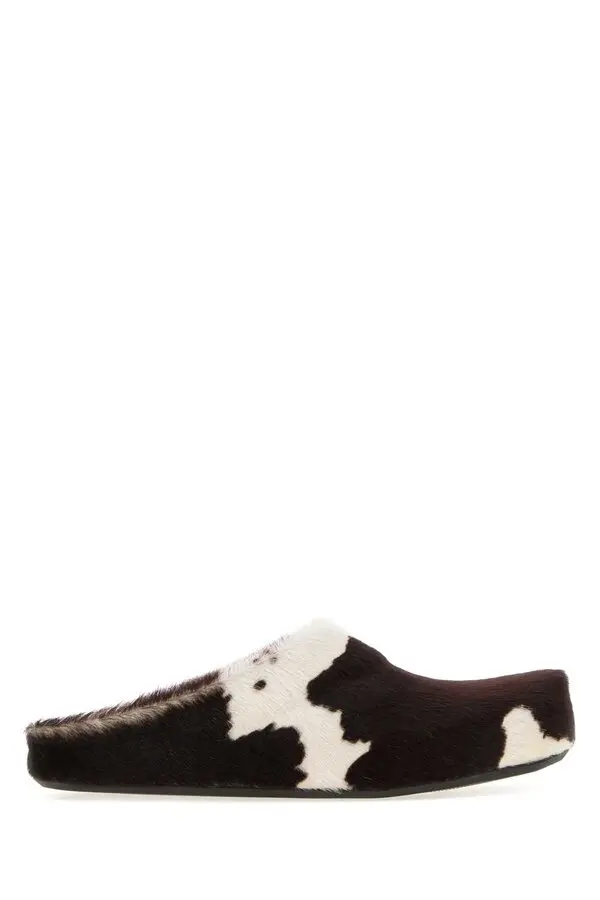 Marni Printed Calf Hair Fussbett Slippers - Multicolor
