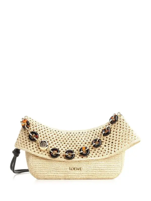 Loewe Medium Ola Raffia Bag - Cream