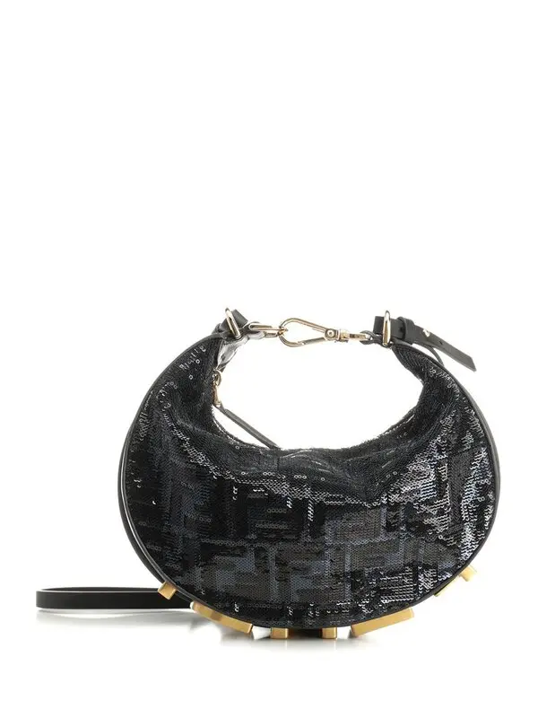 Fendi Mini "fendigraphy" Sequined Hobo Bag - Blue