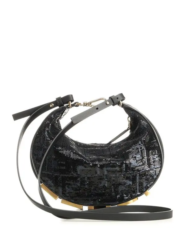 Fendi Mini "fendigraphy" Sequined Hobo Bag - Blue