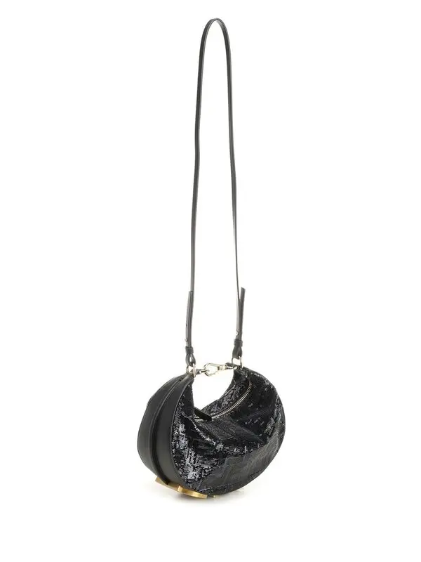Fendi Mini "fendigraphy" Sequined Hobo Bag - Blue