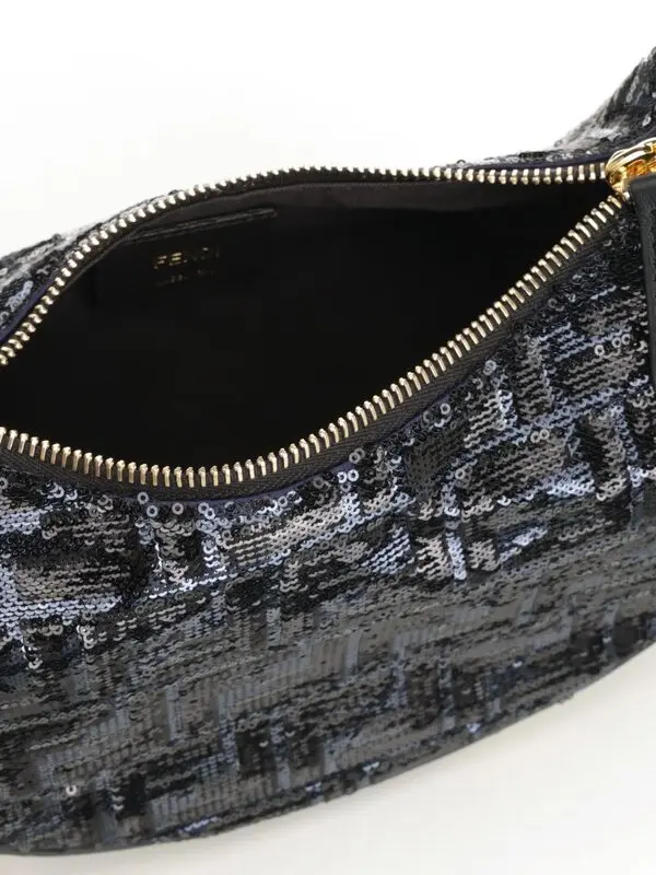Fendi Mini "fendigraphy" Sequined Hobo Bag - Blue