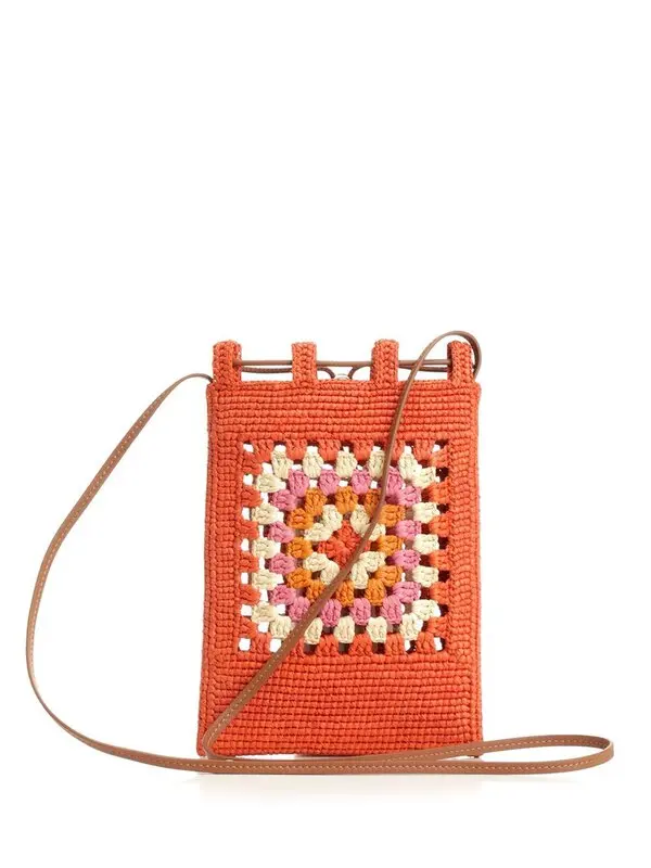 Loewe Drawstring Pocket Raffia Bag - Orange
