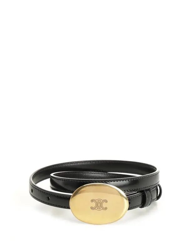 Celine Belt With Oval Buckle - Black