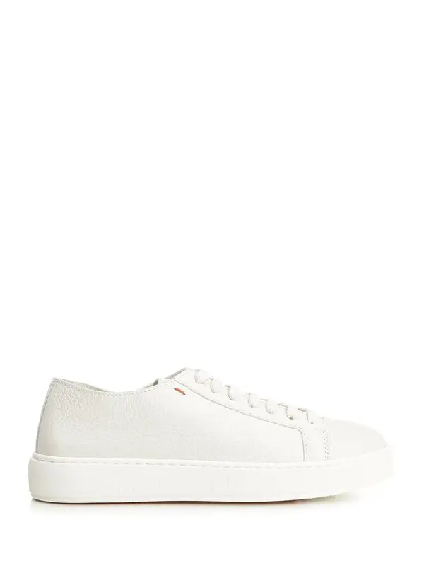 Santoni Tumbled Leather Low-top Sneakers