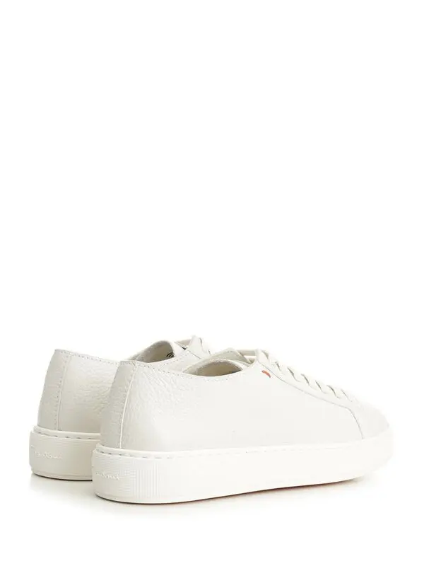 Santoni Tumbled Leather Low-top Sneakers