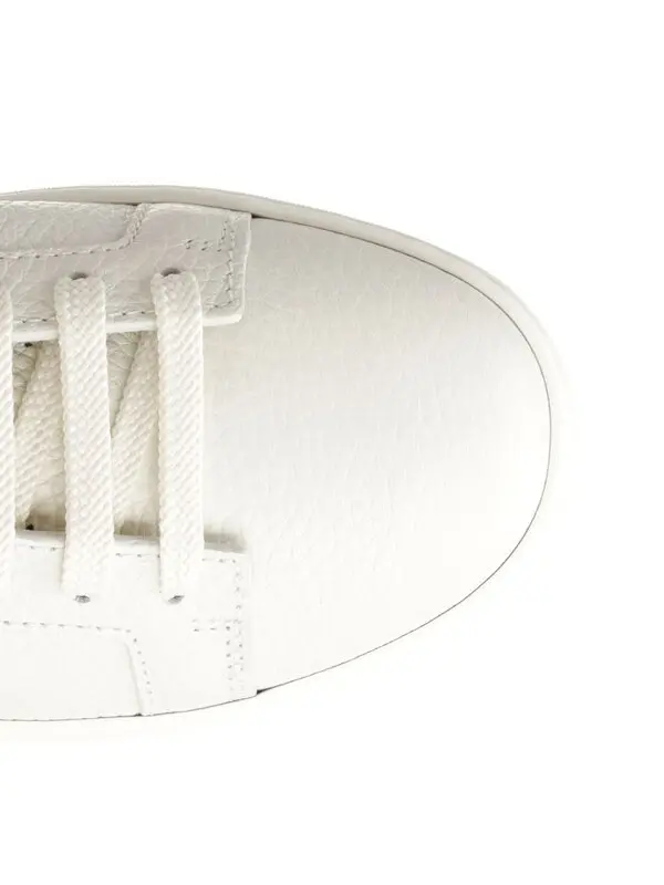 Santoni Tumbled Leather Low-top Sneakers