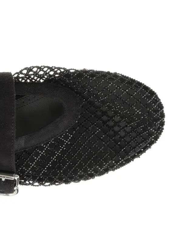 Alaïa Mesh Ballerina Flats With Buckle Fastening - Black