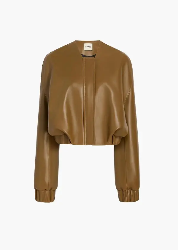 Khaite Leather Bomber Jacket