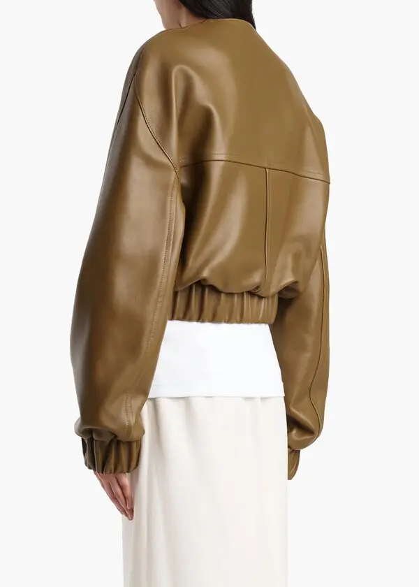 Khaite Leather Bomber Jacket