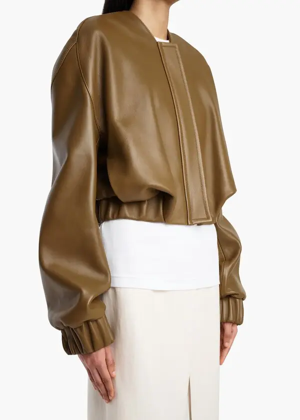Khaite Leather Bomber Jacket