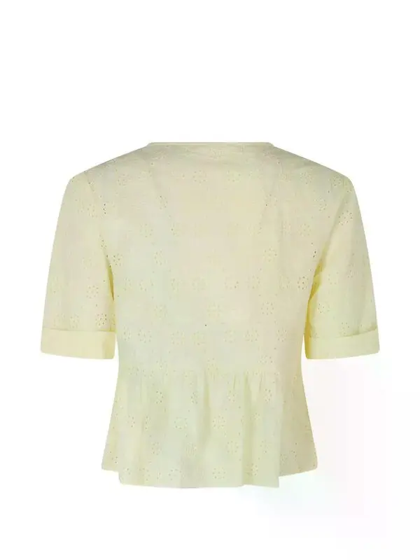 MC2 SAINT BARTH Alyson Broderie-anglaise Peplum Blouse