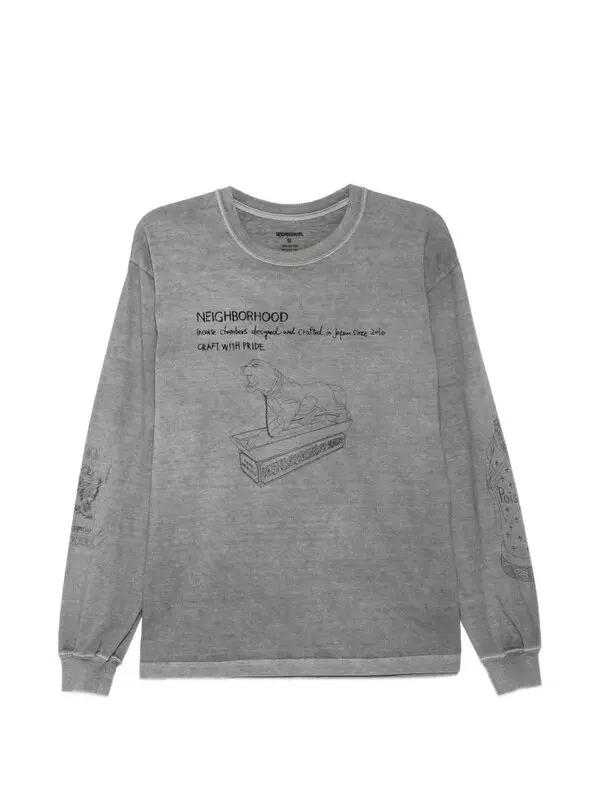 NEIGHBORHOOD Graphic-print Long-sleeve T-shirt - Grey