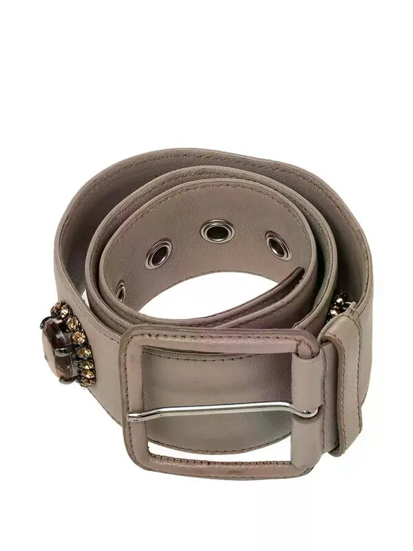 Miu Miu Embellished Leather Belt