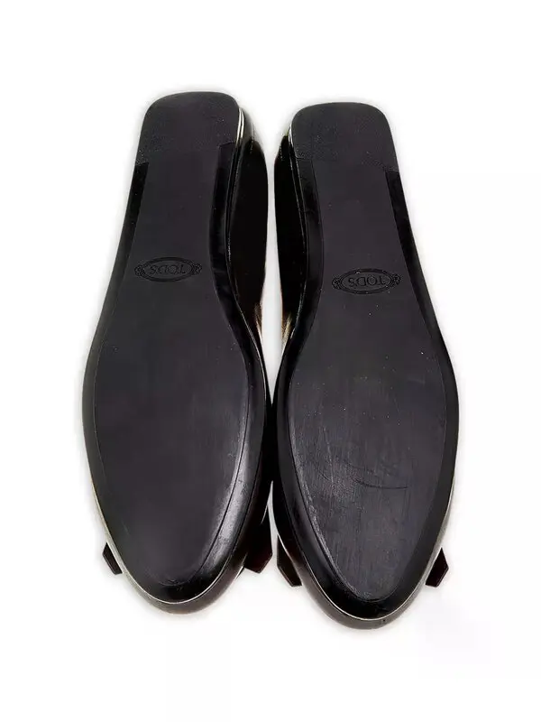 TOD'S Fringe-trim Leather Ballet Flats