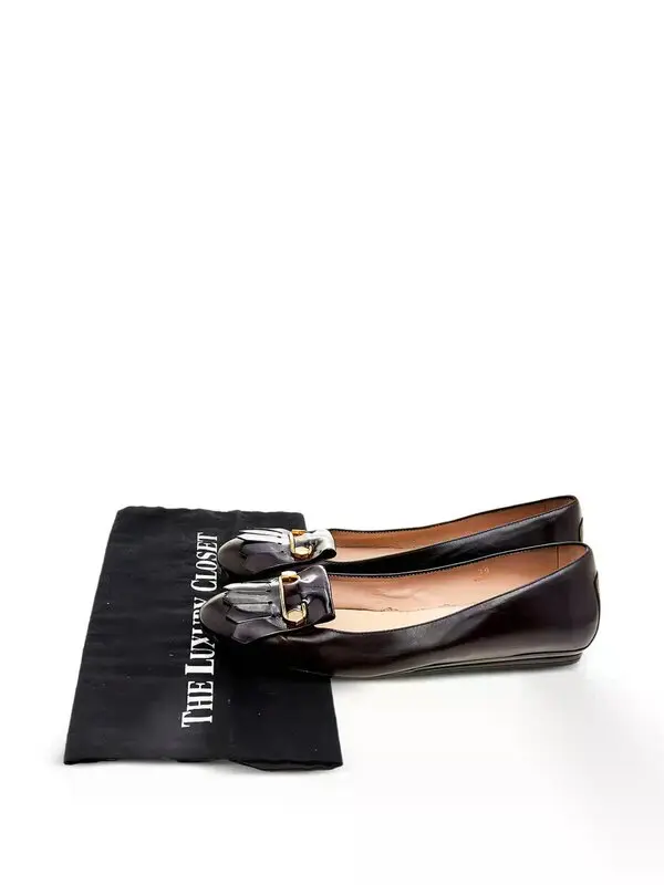 TOD'S Fringe-trim Leather Ballet Flats