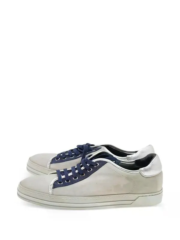 TOD'S Silver-tone Lace-up Low-top Sneakers - Grey
