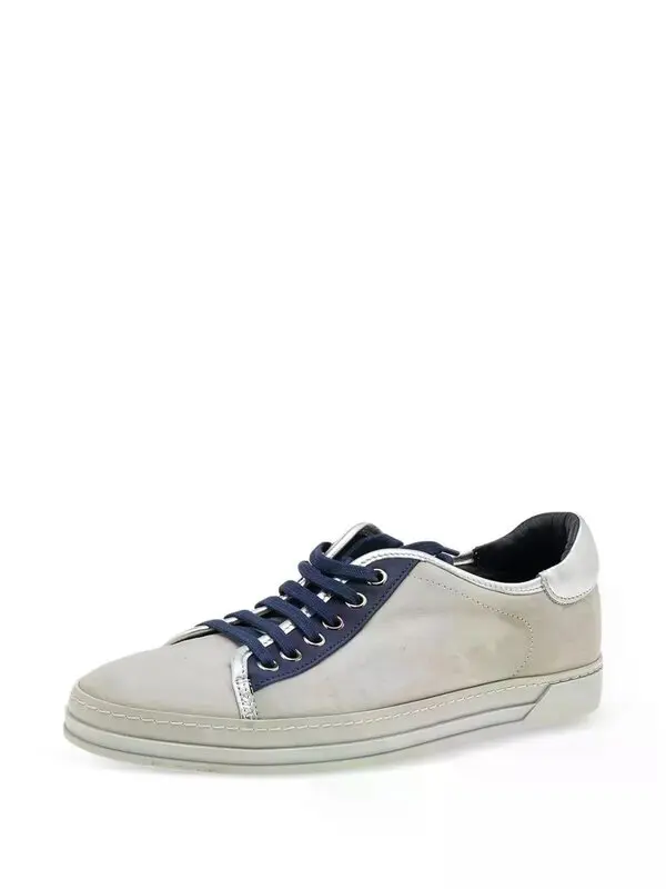 TOD'S Silver-tone Lace-up Low-top Sneakers