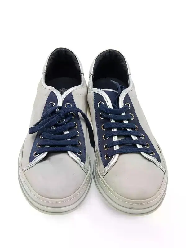 TOD'S Silver-tone Lace-up Low-top Sneakers
