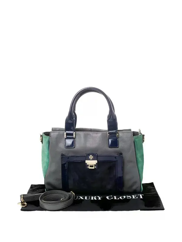 Tory Burch Patent Leather Trim Tote Bag