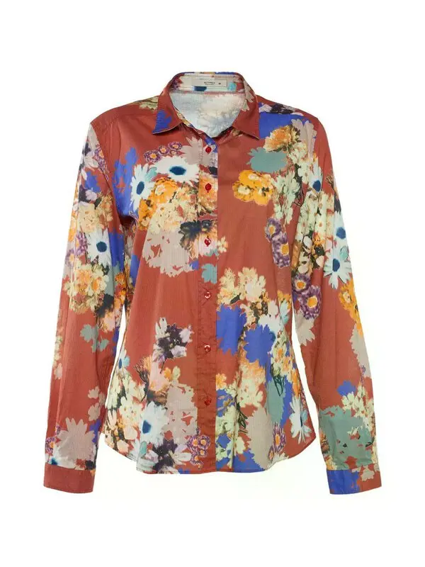 Etro Multicolor Floral Print Cotton Shirt