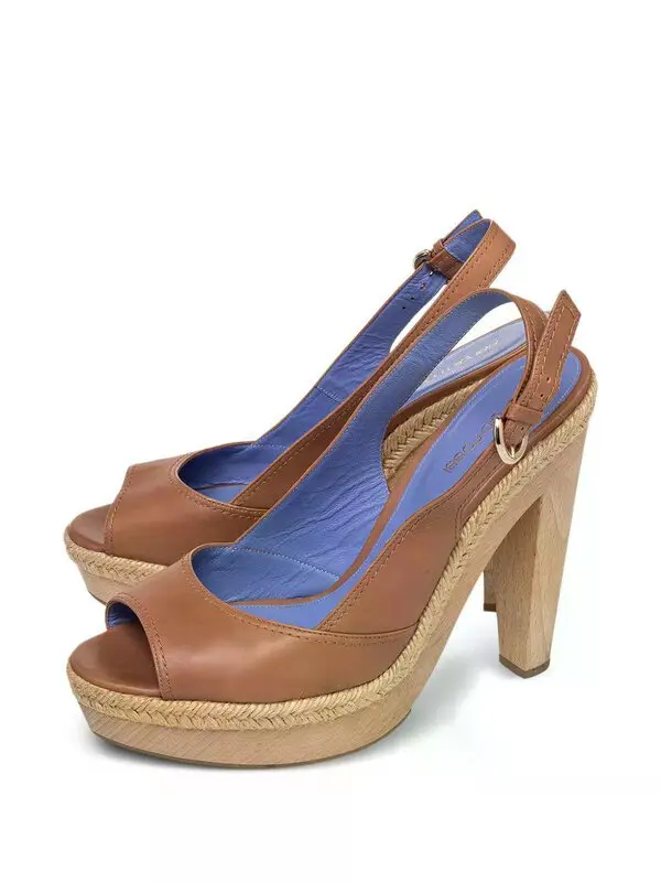 SERGIO ROSSI Platform Espadrille Sandals - Brown