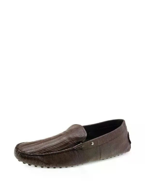 TOD'S Lizard-embossed Leather Loafers