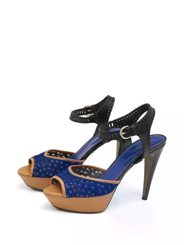 SERGIO ROSSI Calf Leather Platform Ankle-strap Sandals