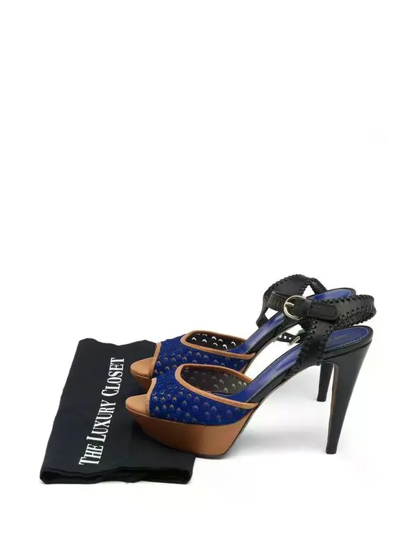 SERGIO ROSSI Calf Leather Platform Ankle-strap Sandals